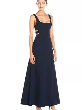 Jill Stuart | Dresses | Jill Stuart Navy Squareneck Cutout Aline Gown ...
